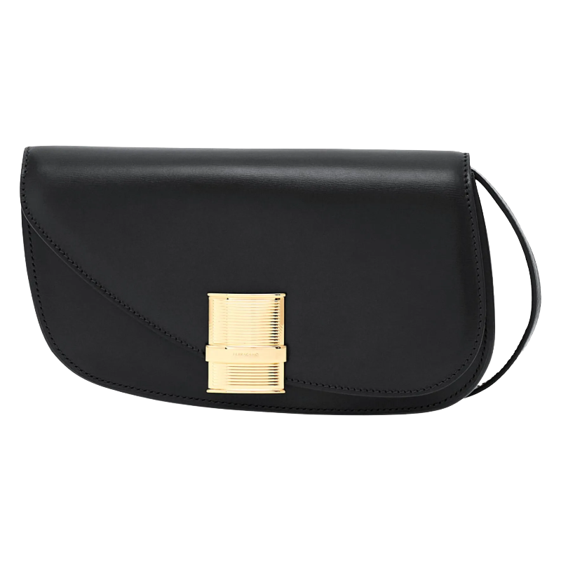 Ferragamo Fiamma Mini Bag | Black Leather
